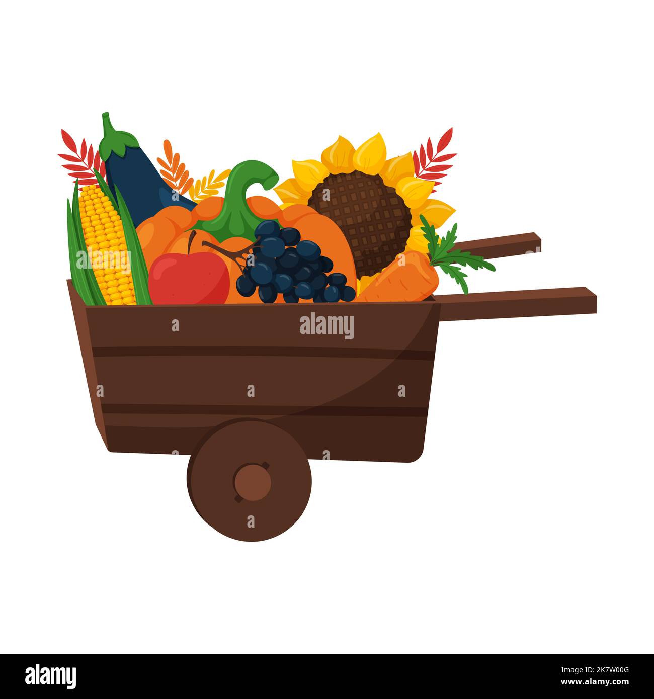 Autumn vegetables wheelbarrow Cut Out Stock Images & Pictures - Alamy