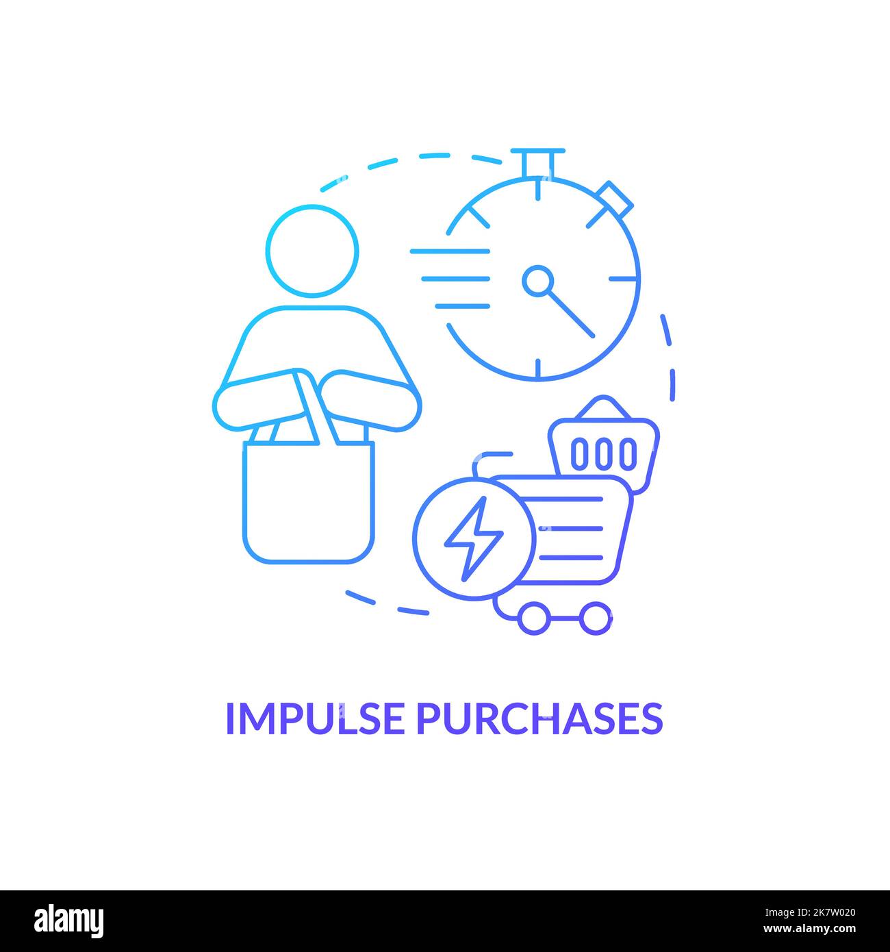 Compulsive purchase concept blue gradient icon Stock Vector Image & Art ...