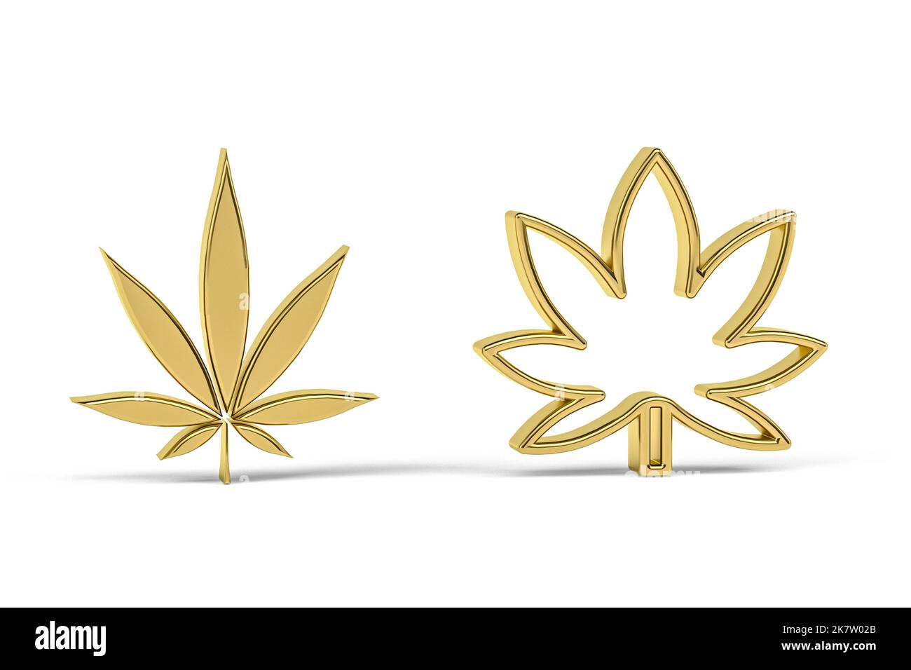 Golden 3d medical marijuana icon isolated on white background - 3D ...