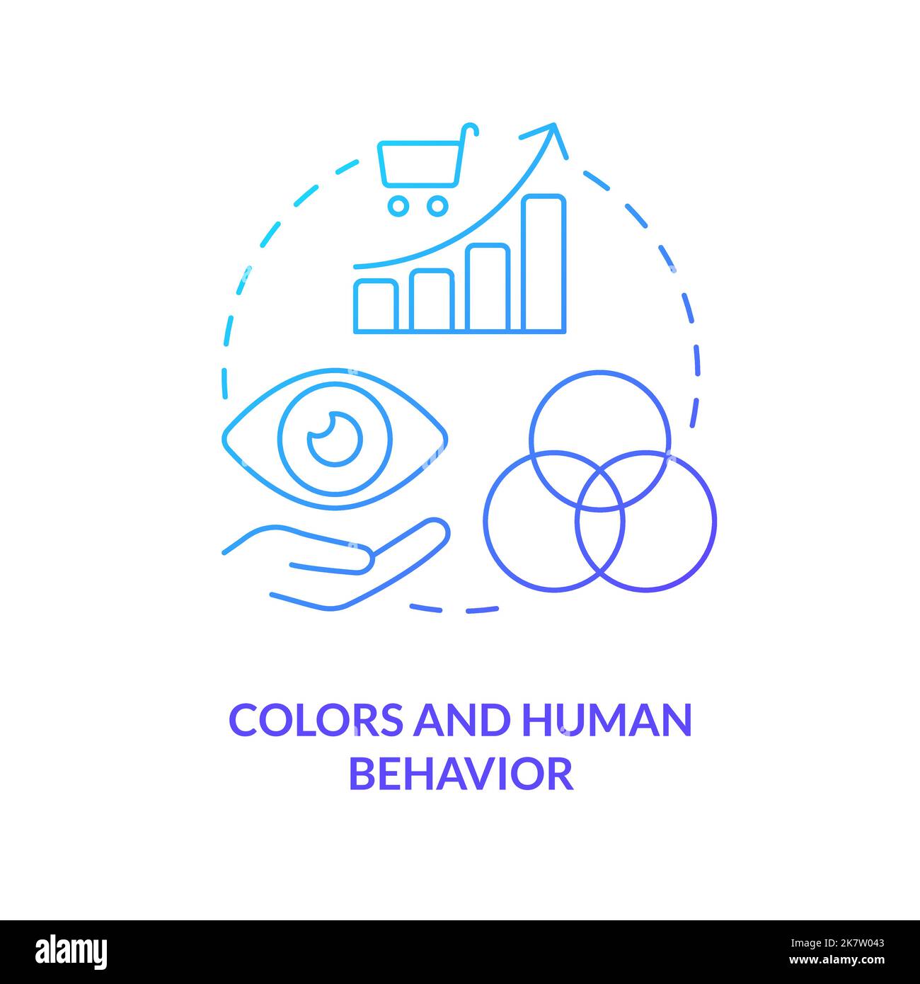 Colors and human behavior concept blue gradient icon Stock Vector Image ...