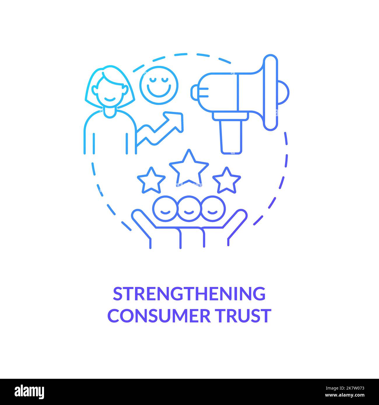 Strengthening consumer trust concept blue gradient icon Stock Vector Image & Art - Alamy