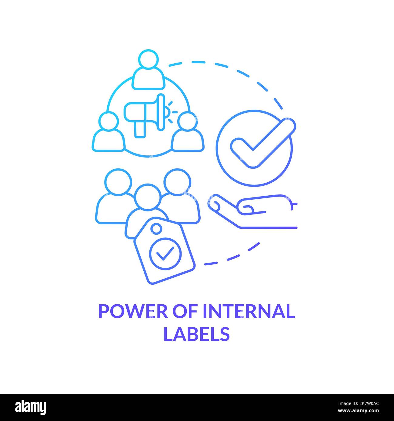 Power of internal labels concept blue gradient icon Stock Vector Image ...