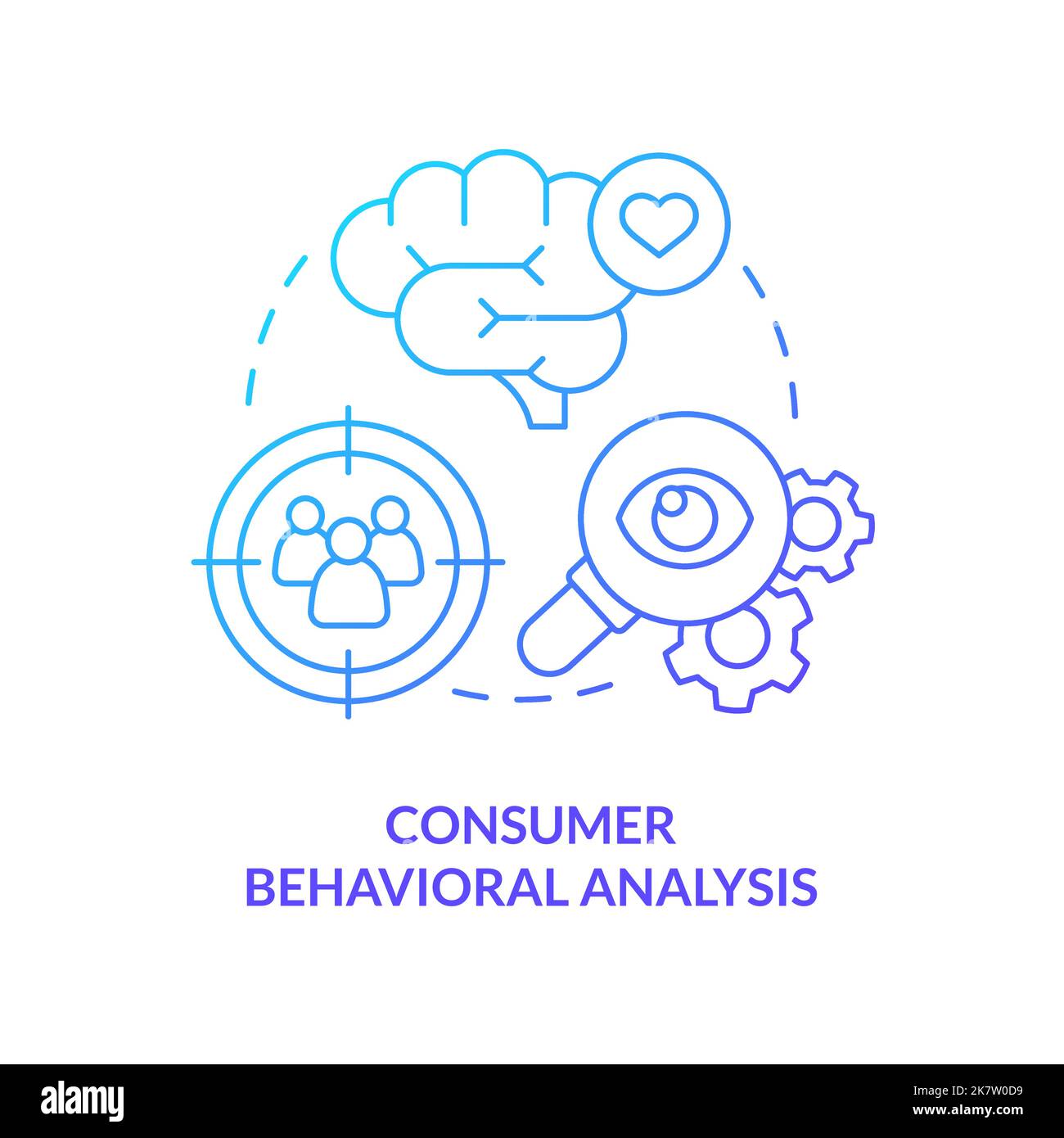 Consumer behavioral analysis concept blue gradient icon Stock Vector ... Consumer behavioral analysis concept blue gradient icon Stock Vector ...