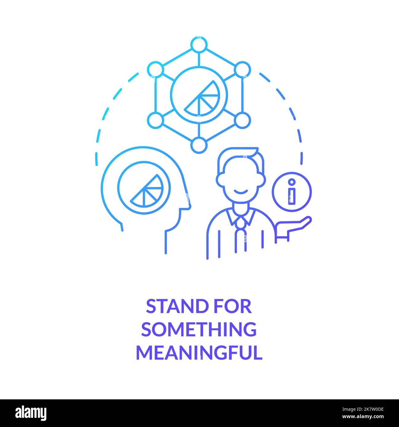 Stand for something meaningful concept blue gradient icon Stock Vector ...