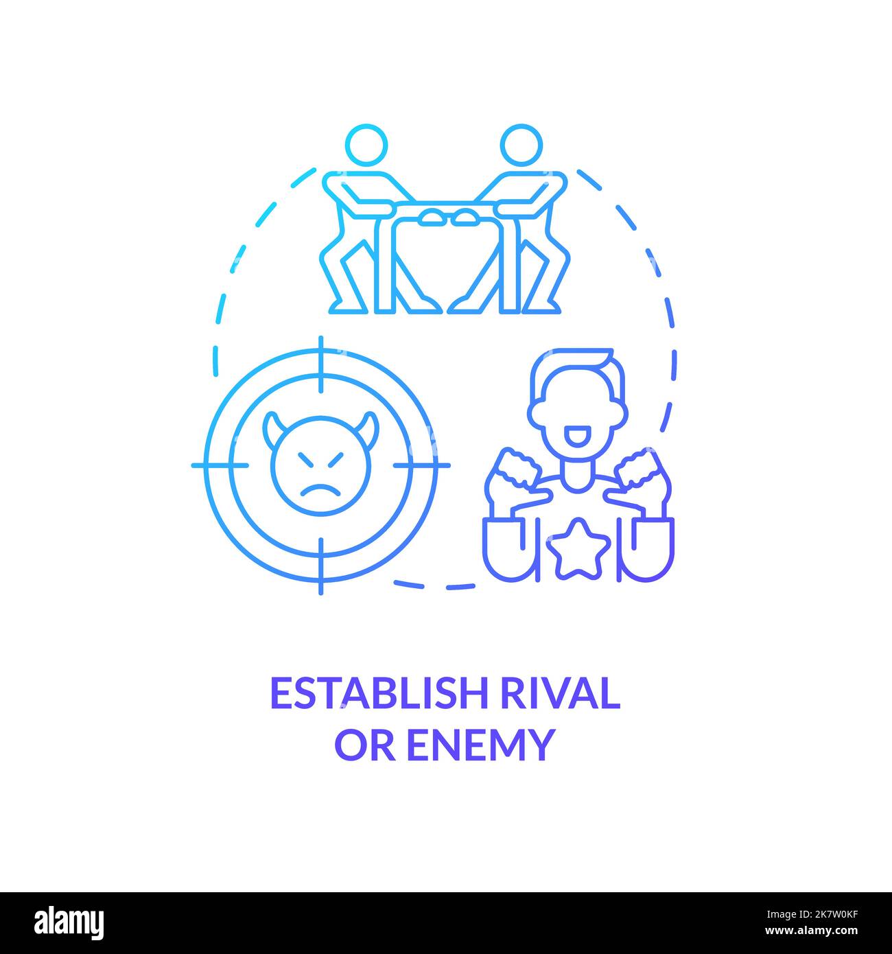 Establish rival and enemy concept blue gradient icon Stock Vector Image ...