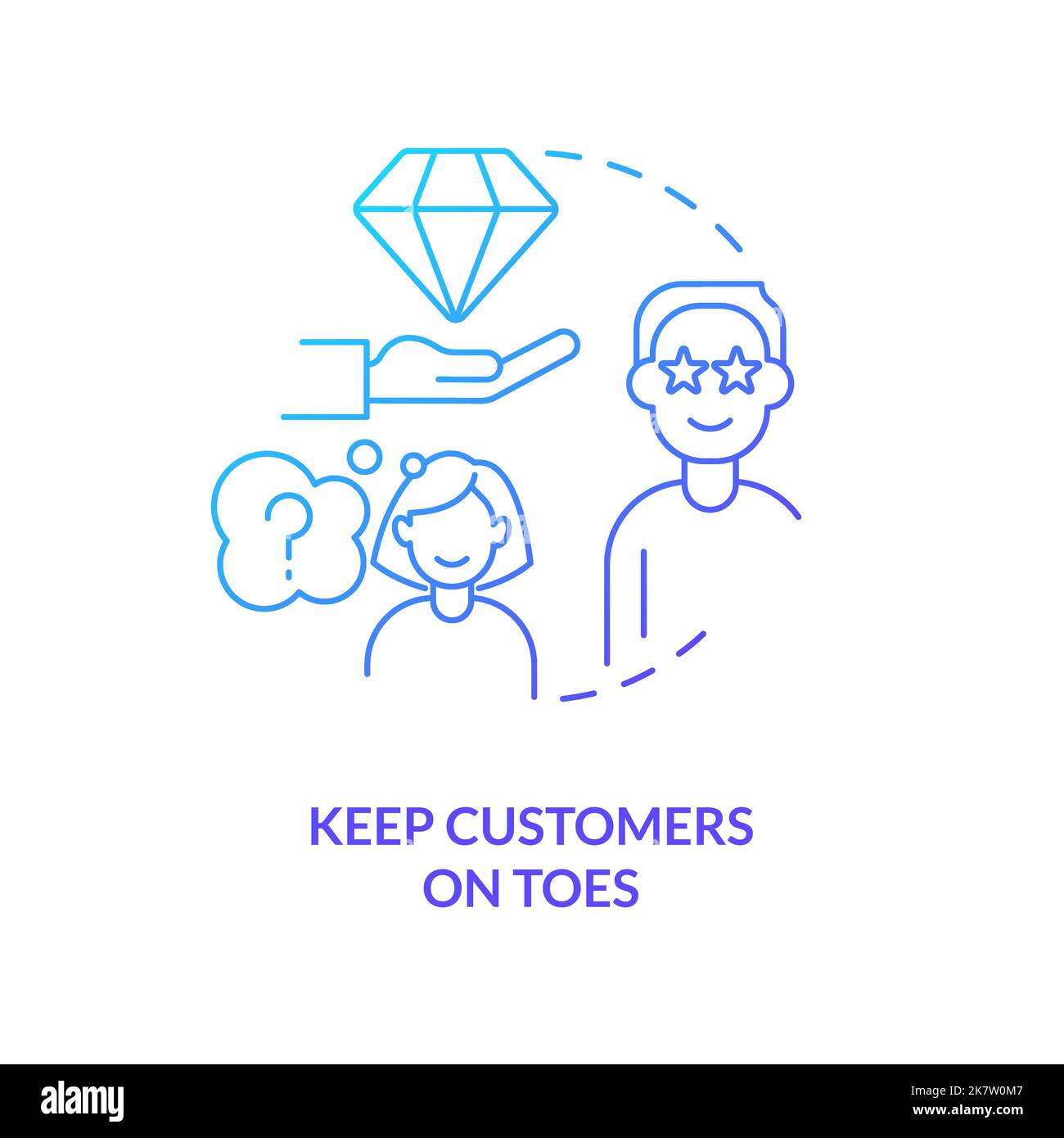 Keep customers on toes concept blue gradient icon Stock Vector Image ...