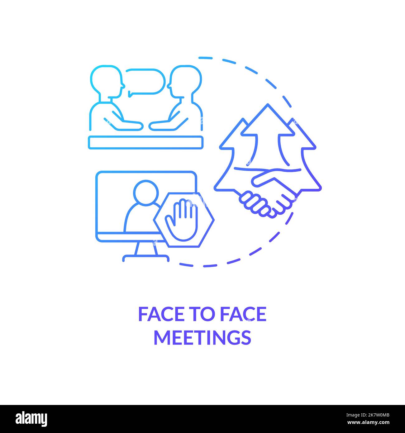 Face to face meetings concept blue gradient icon Stock Vector Image ...