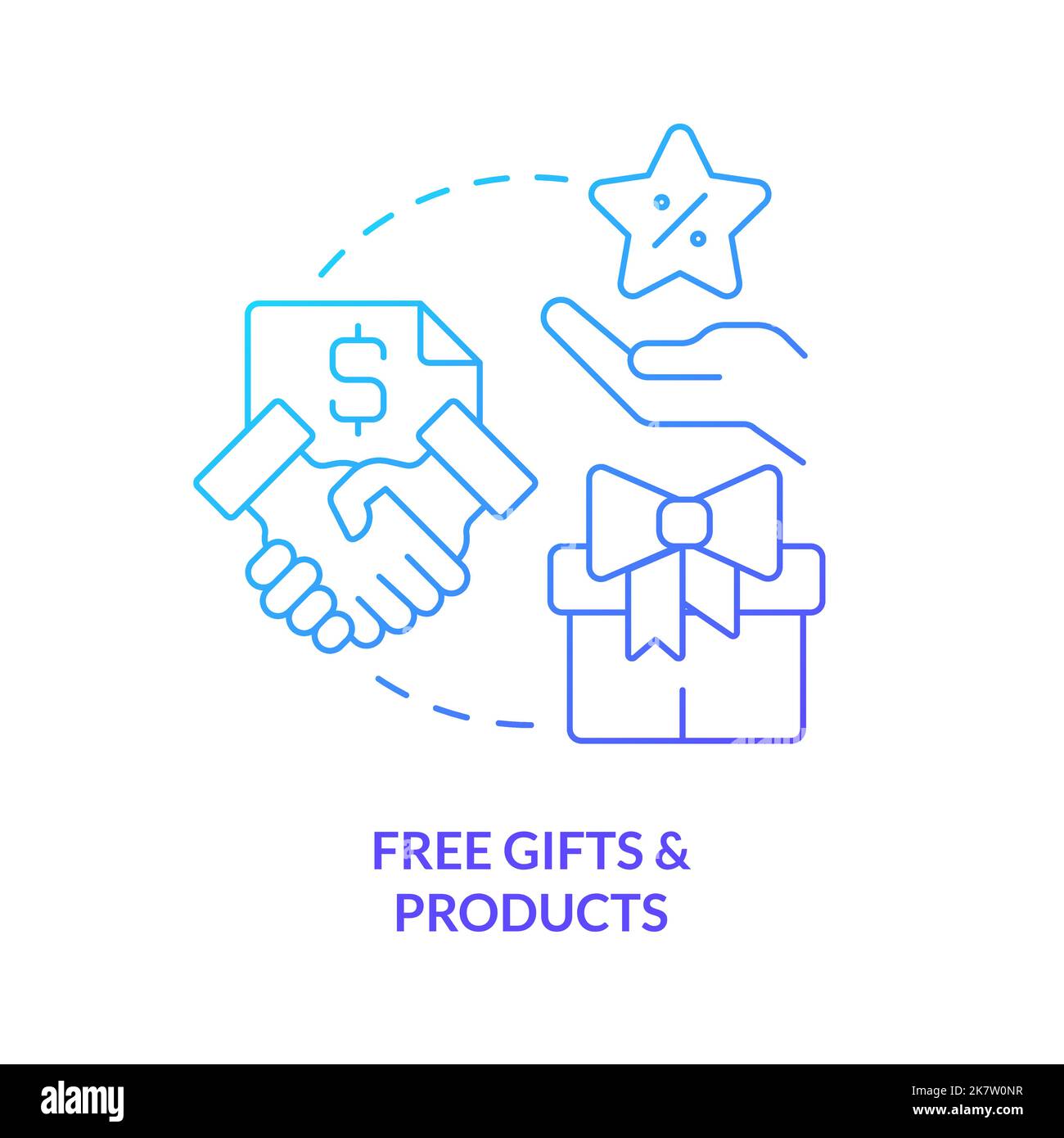 Free gifts and products concept blue gradient icon Stock Vector Image ...