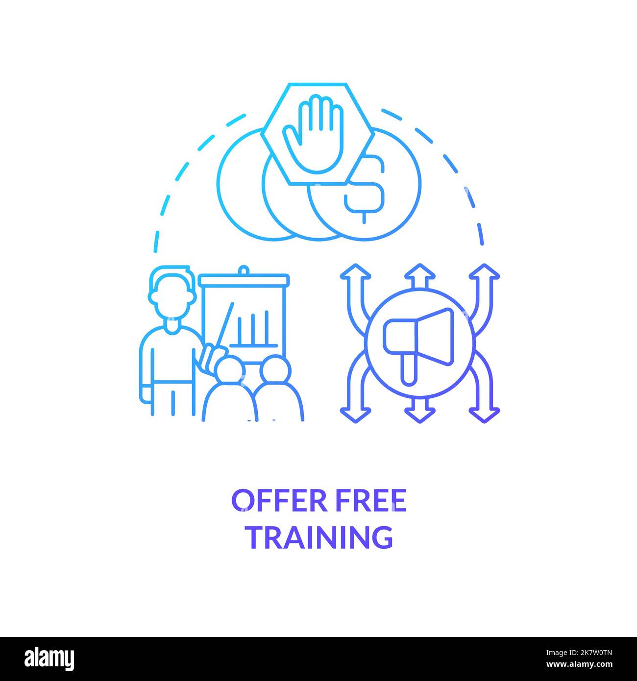 Offer free training concept blue gradient icon Stock Vector Image & Art ...