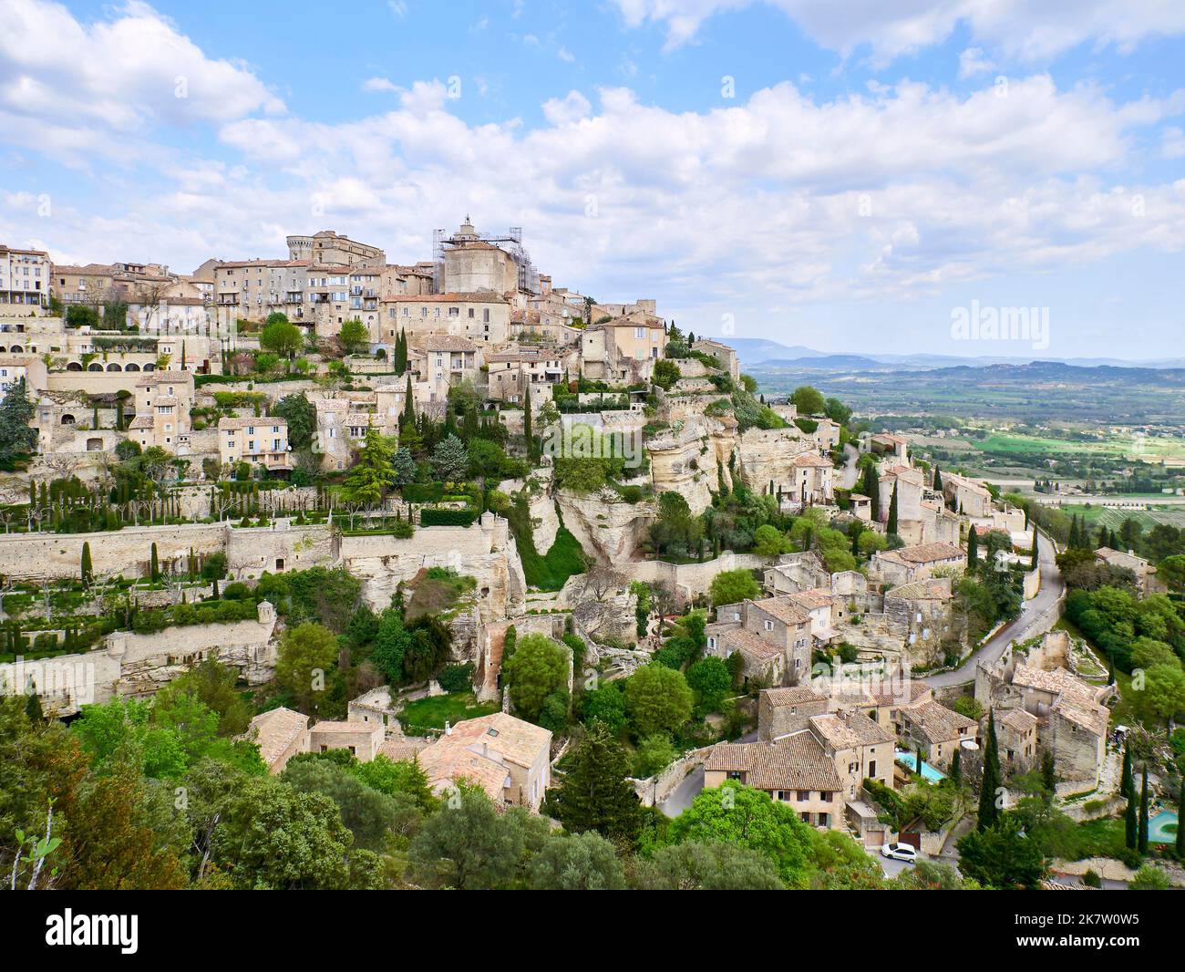 The perched village of Gordes, Luberon Regional Nature Park. The ...