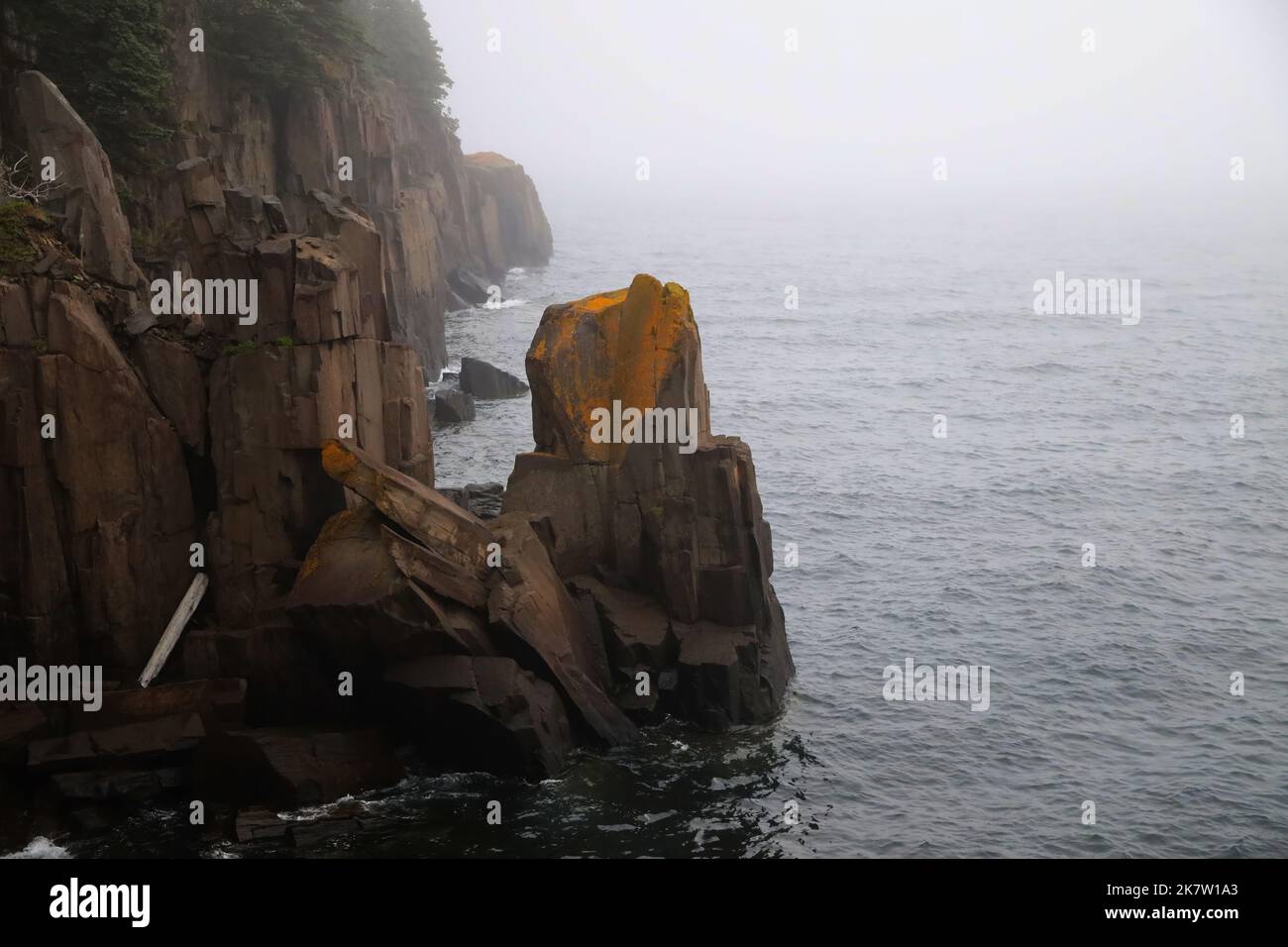 View of the coast of Digby Neck with fog, Nova Scotia Stock Photo - Alamy