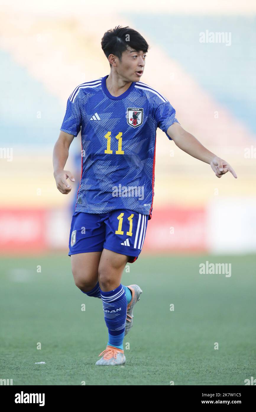 U-16 Japan's Gaku Nawata during the 2023 AFC U-17 Asian Cup qualification Group A match between ...