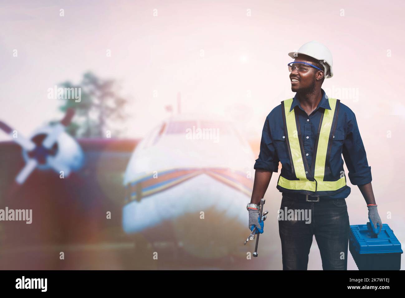 African engineer technician maintenance man checking and fixing the ...