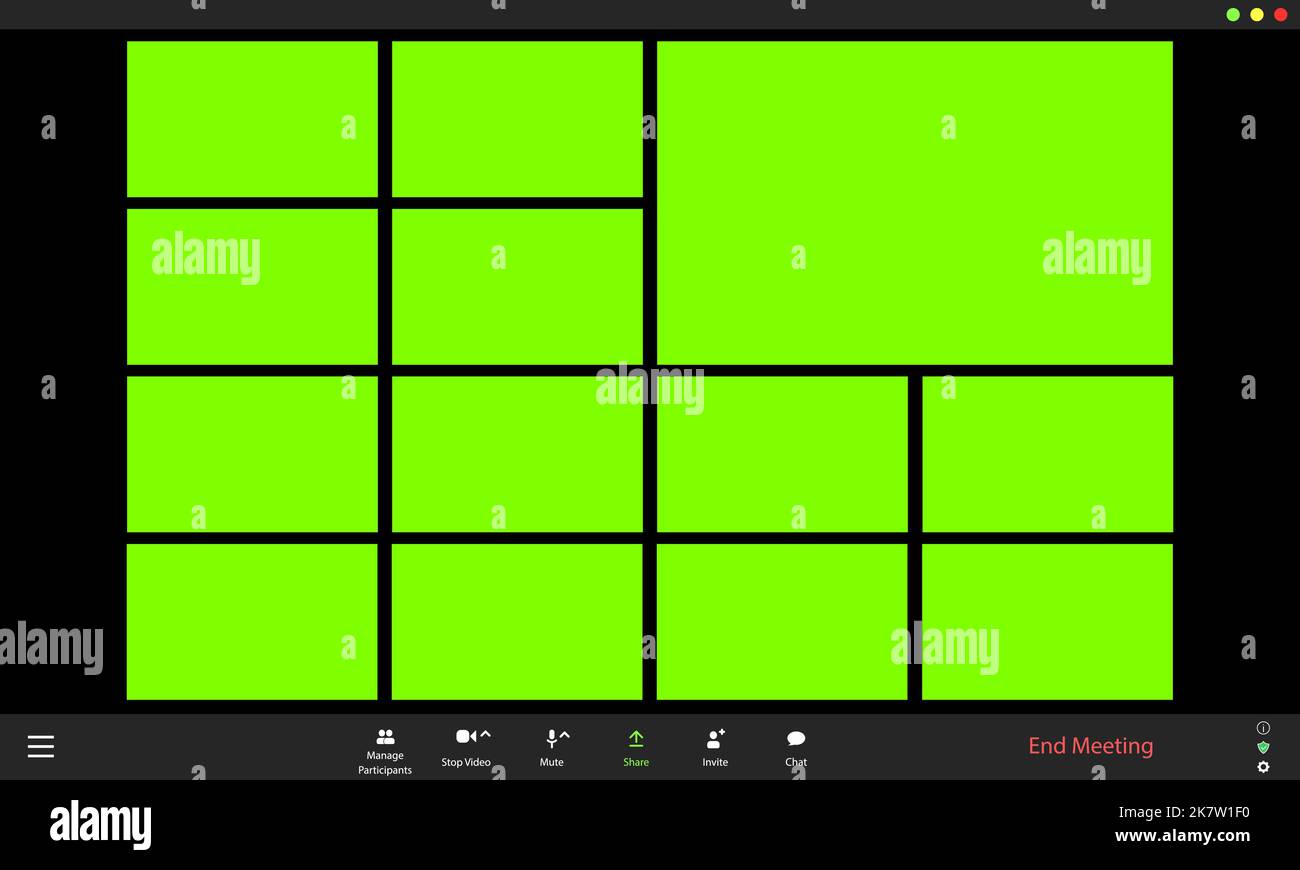 Video conference UI. Video call window overlay. Chromakey windows Stock ...