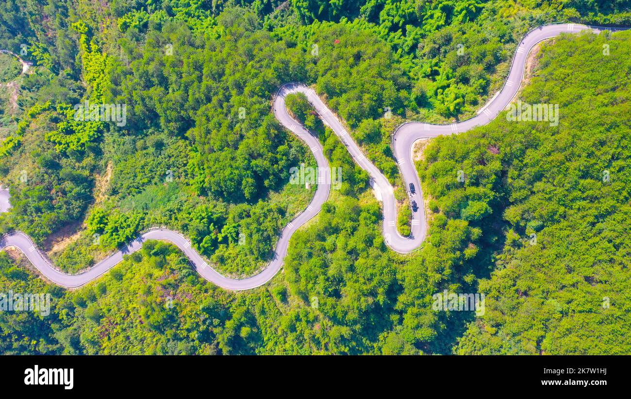 CHONGQING, CHINA - OCTOBER 18, 2022 - An aerial view of asphalt ...