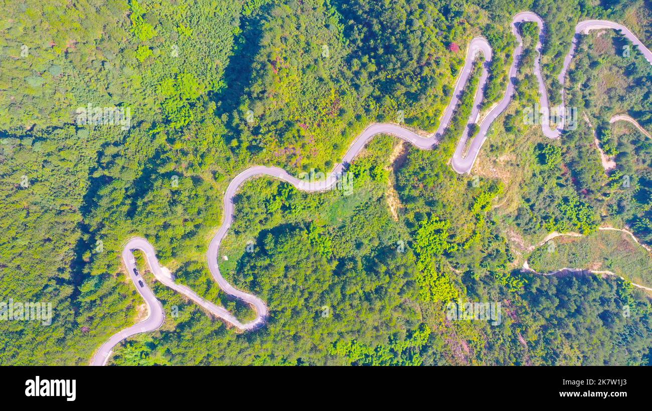 CHONGQING, CHINA - OCTOBER 18, 2022 - An aerial view of asphalt ...