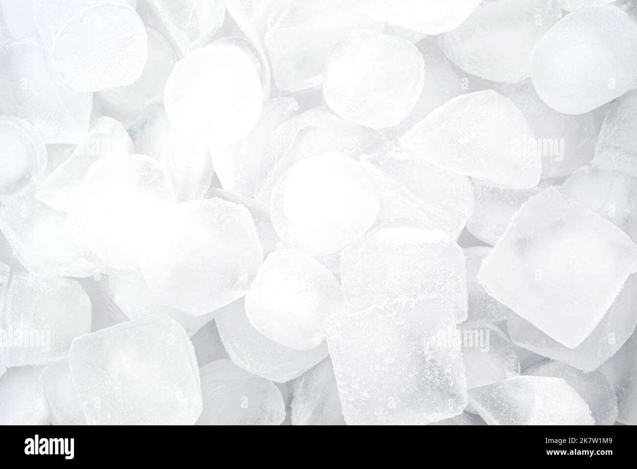 Heap of round ice cubes, ice background, top view Stock Photo - Alamy