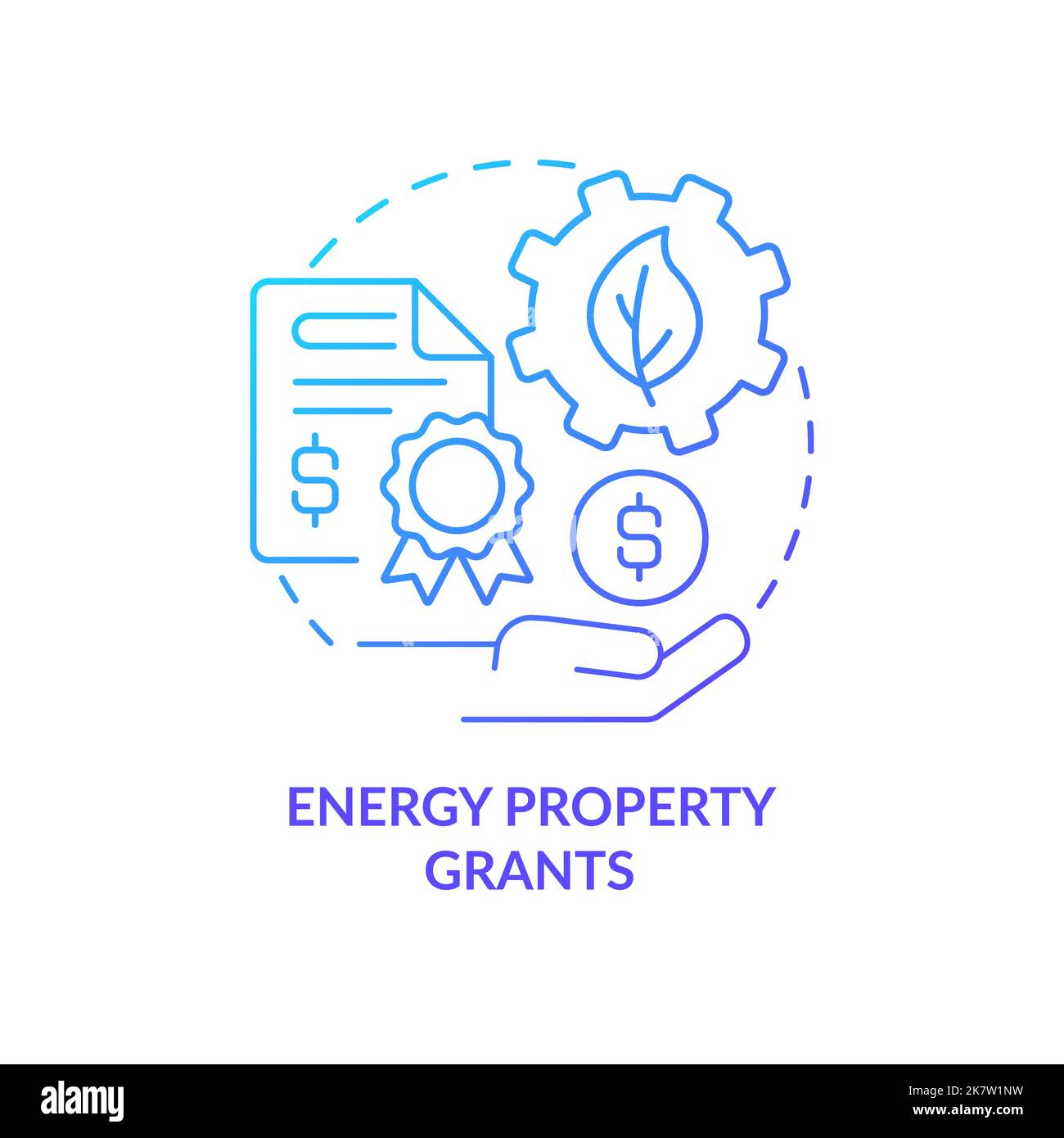 Energy property grants blue gradient concept icon Stock Vector Image ...