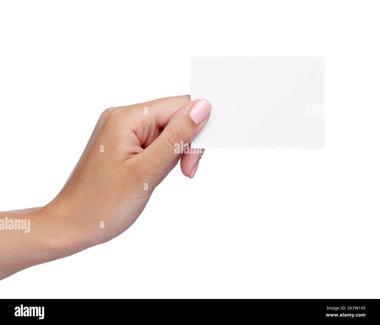 note paper card blank sign hand holding woman female greeting empty ...