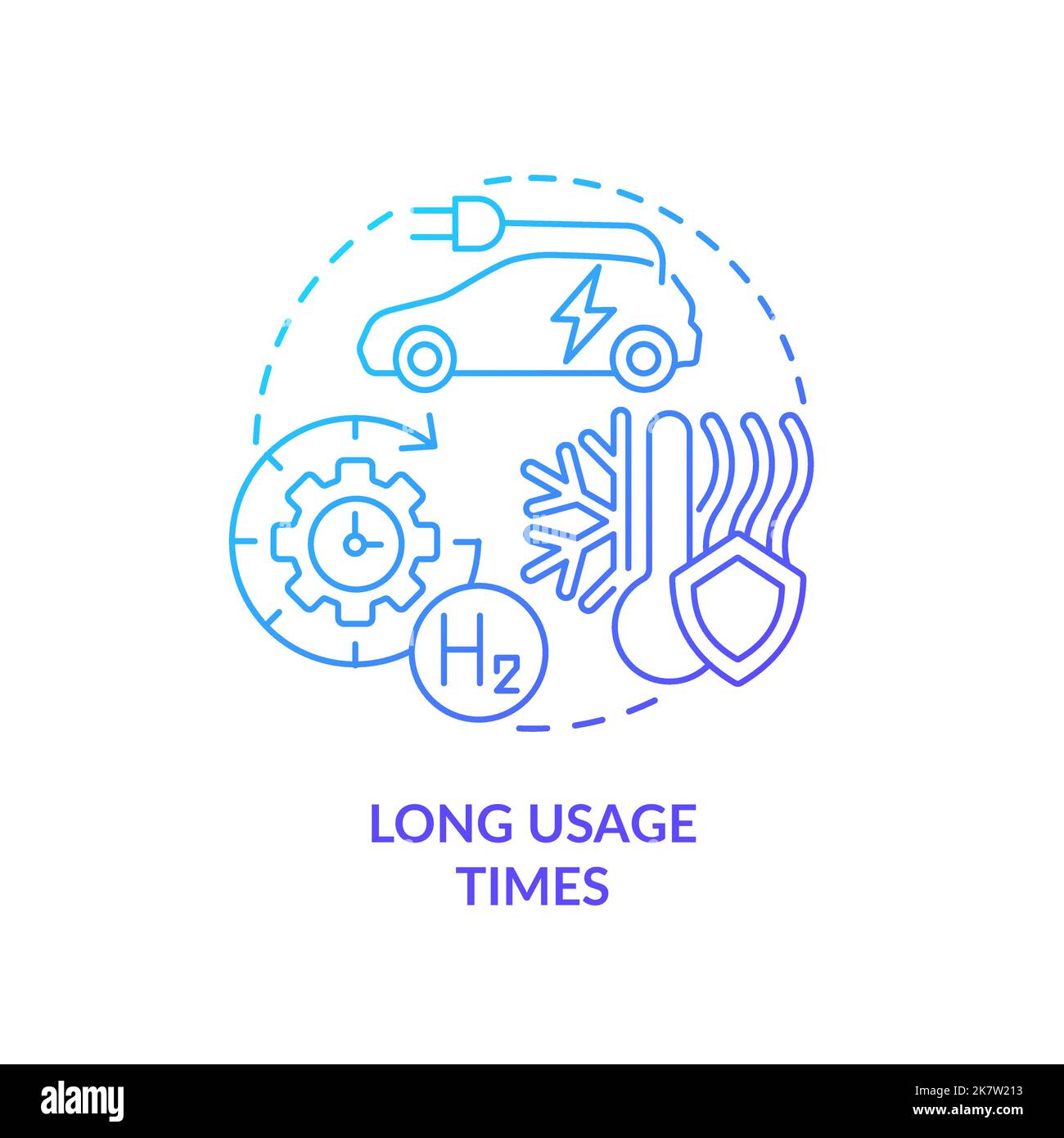 Long usage times blue gradient concept icon Stock Vector Image & Art ...