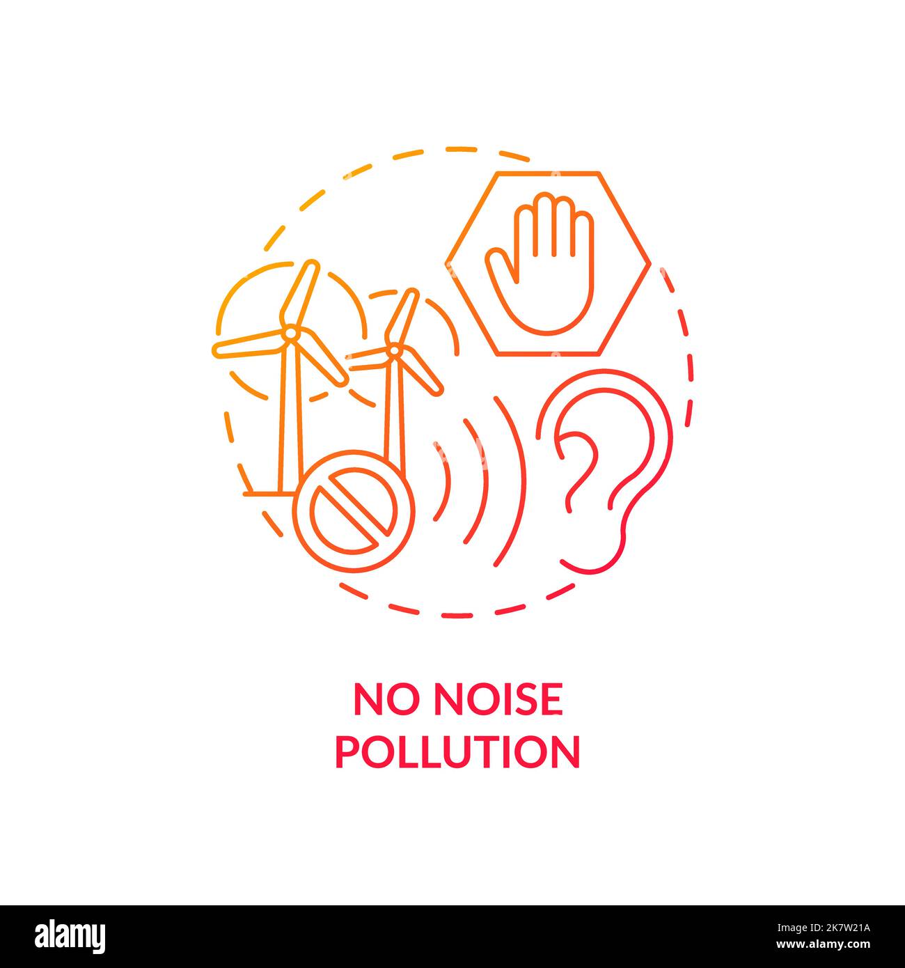No noise pollution red gradient concept icon Stock Vector Image & Art ...