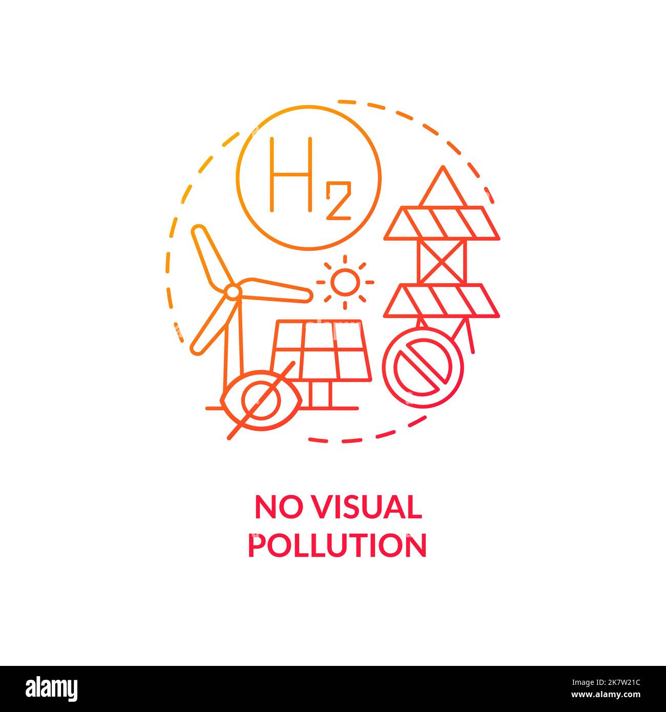 Visual pollution free red gradient concept icon Stock Vector Image ...