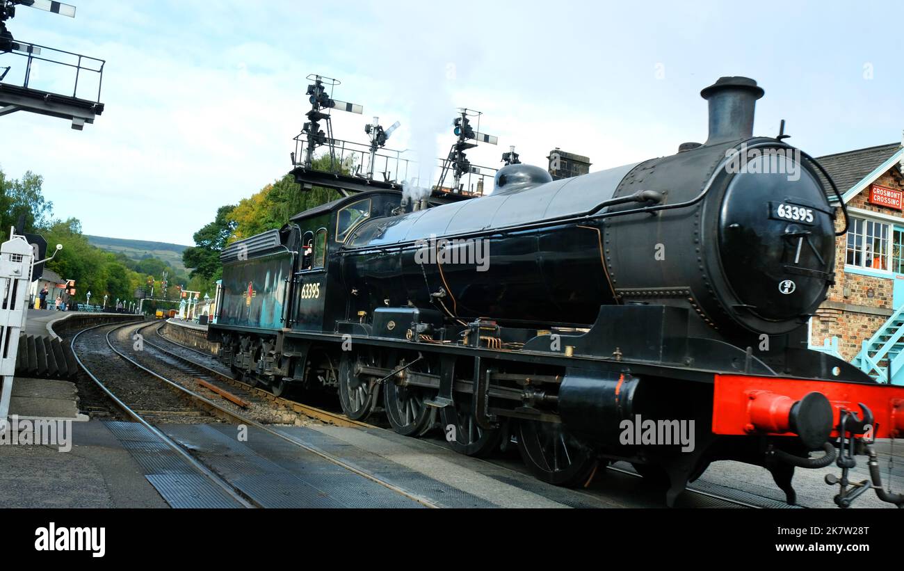 Heritage steam engine pulling out of Grosmont station, North Yorkshire ...