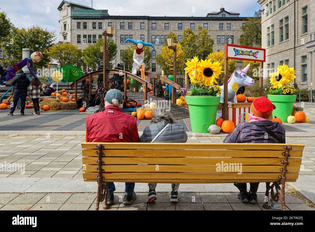 QUEBEC, CANADA, October 8, 2022 : The city of Quebec prepares Halloween ...
