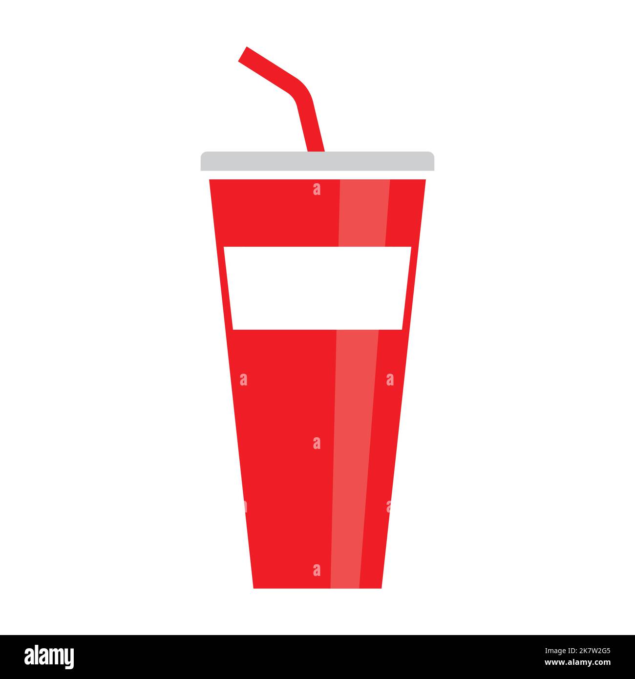 simple classic red soda pop drink cup with straw icon symbol sign ...