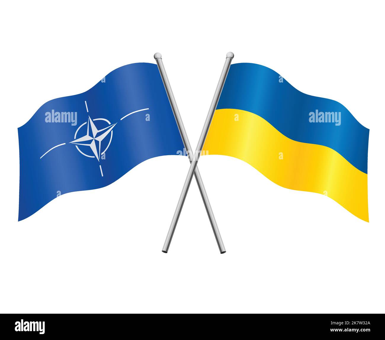 nato and ukraine flags in relationship alliance or versus conflict ...
