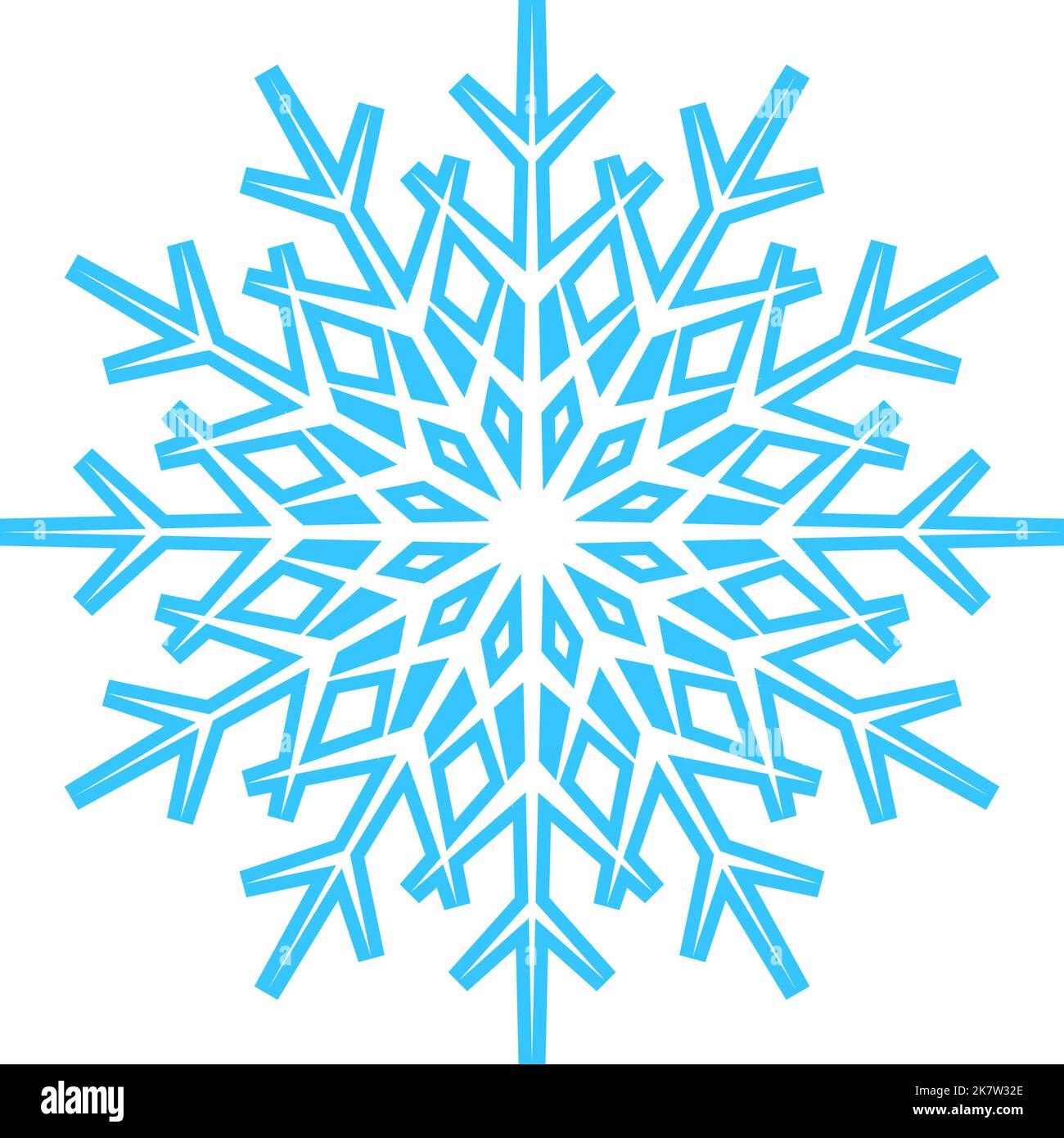 Simple snowflake made of blue lines. Festive decoration for New Year ...