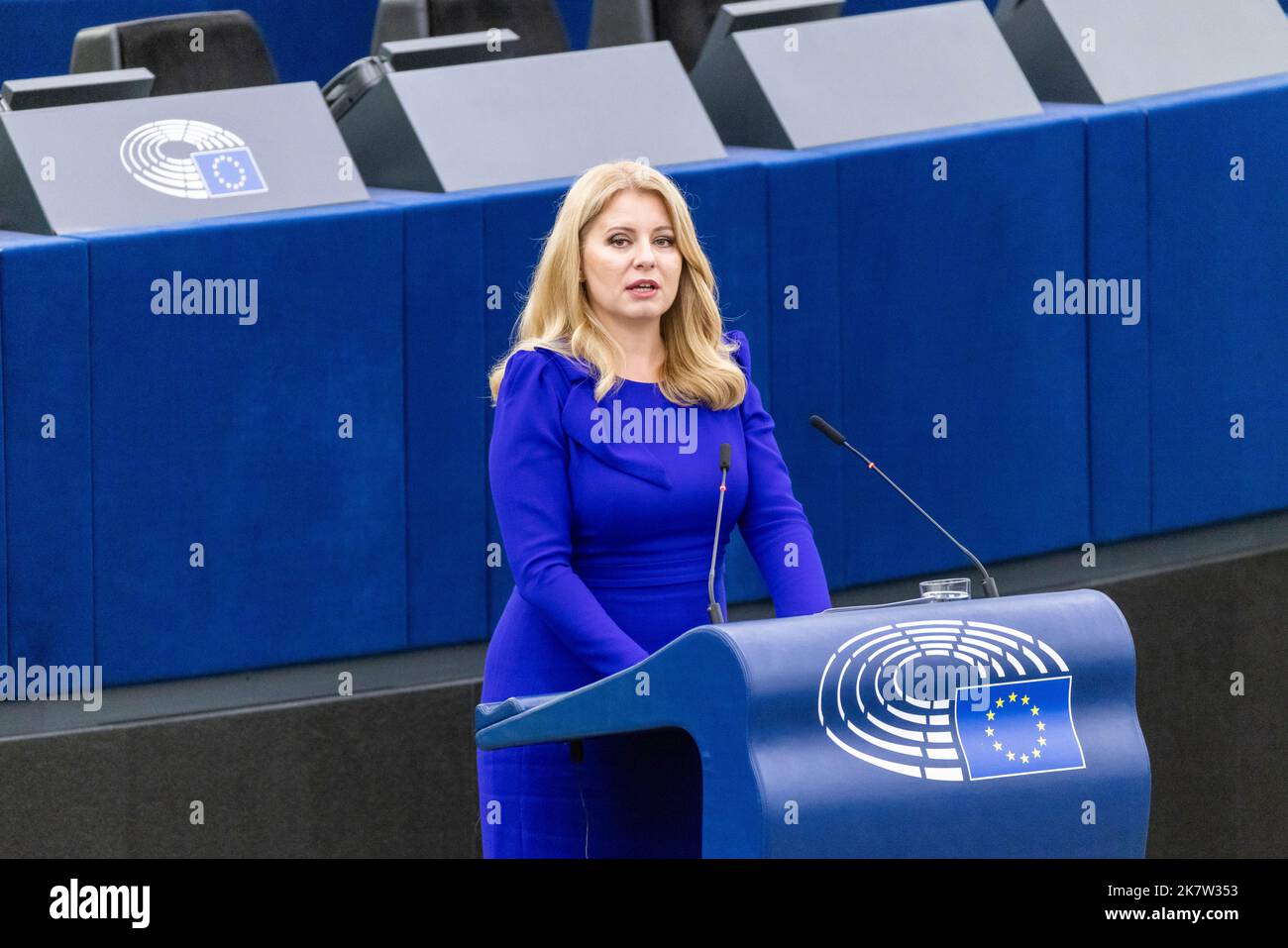 Strasbourg, France. 19 October 2022, France, Straßburg: Zuzana Caputova ...