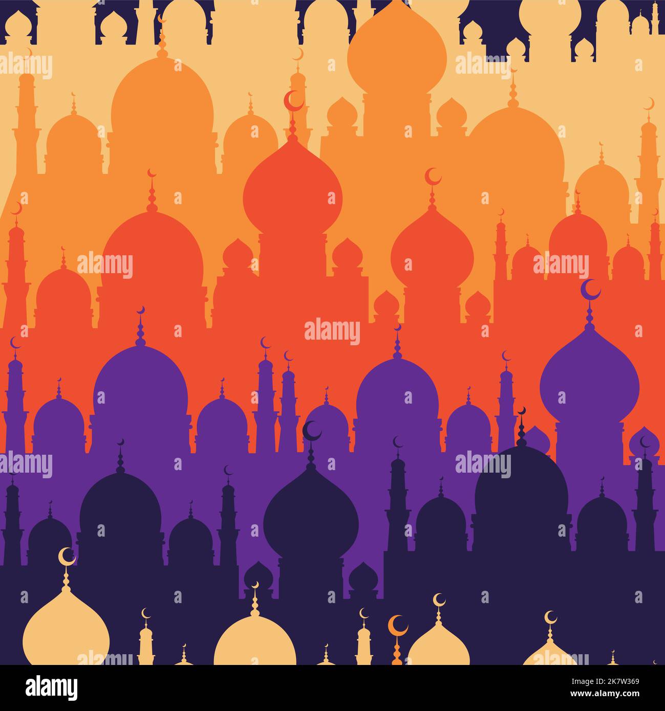 Flat style Islamic Mosque bright seamless pattern design. muslim ...