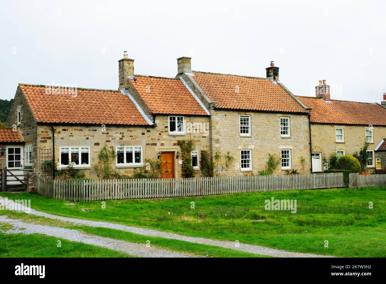 Pretty terraced cottages at Hutton le Hole, Yorkshire, UK - John Gollop ...