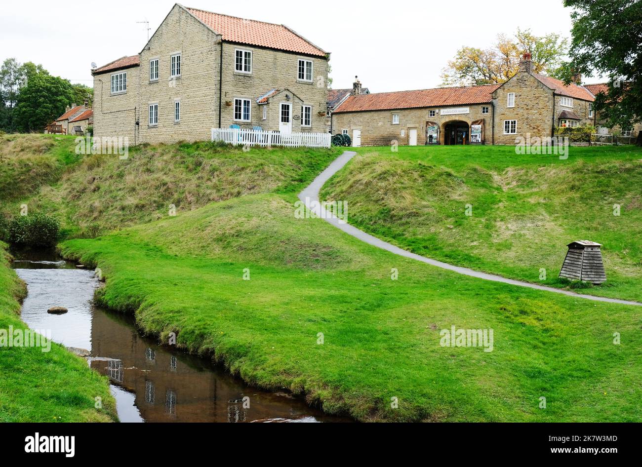 Quaint cottages at Hutton le Hole, Yorkshire, UK - John Gollop Stock ...