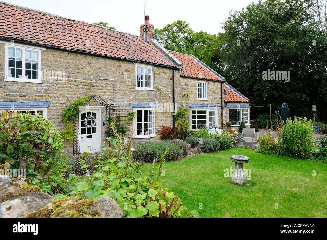 Quaint cottages at Hutton le Hole, Yorkshire, UK - John Gollop Stock ...