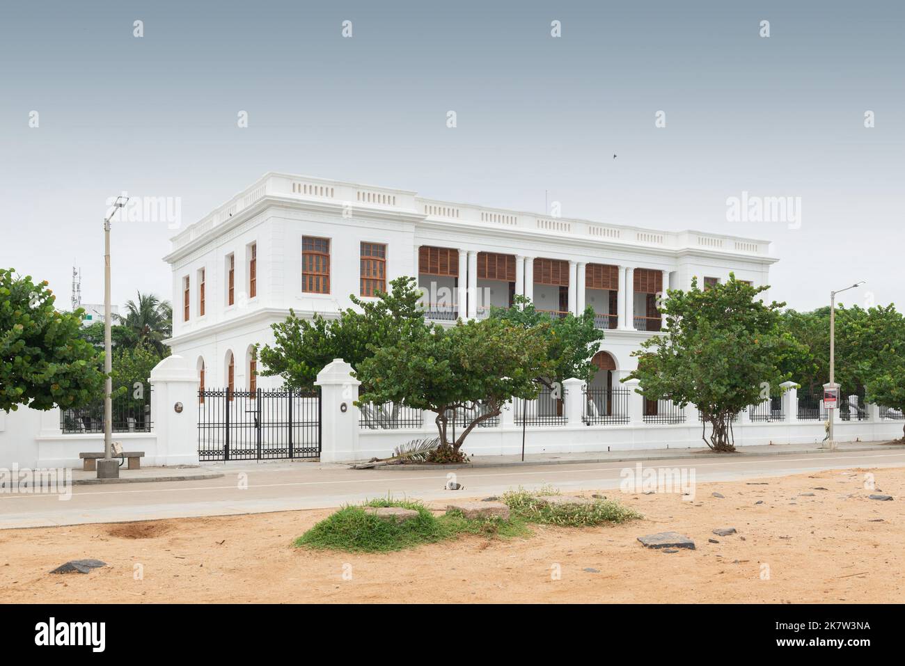 PONDICHERRY, INDIA - 13th October 2022: The restored town hall on the ...