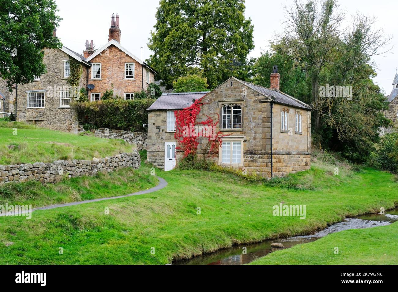 Quaint cottages at Hutton le Hole, Yorkshire, UK - John Gollop Stock ...