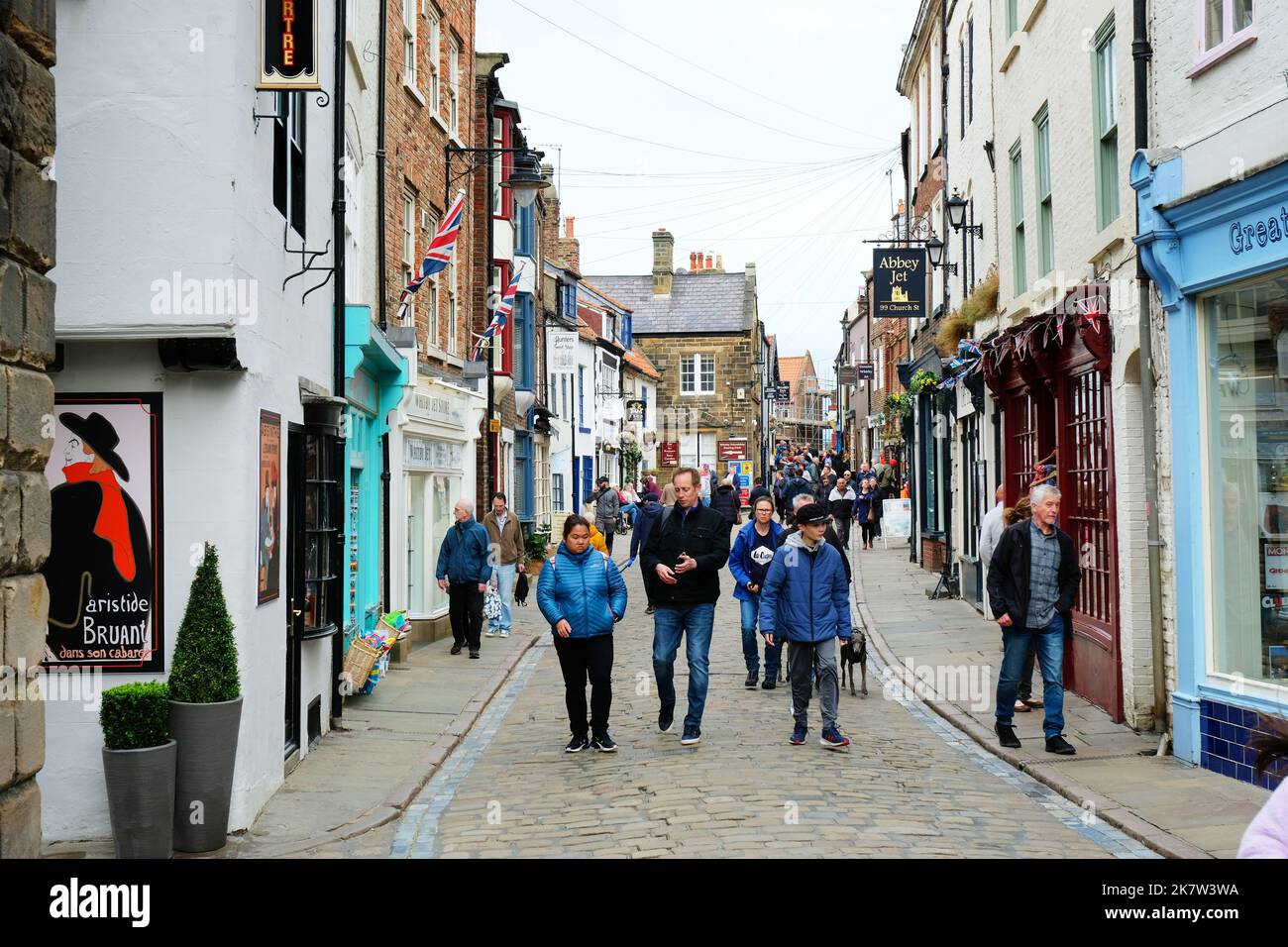 Busy streets in Whitby, Yorkshire, UK Stock Photo - Alamy