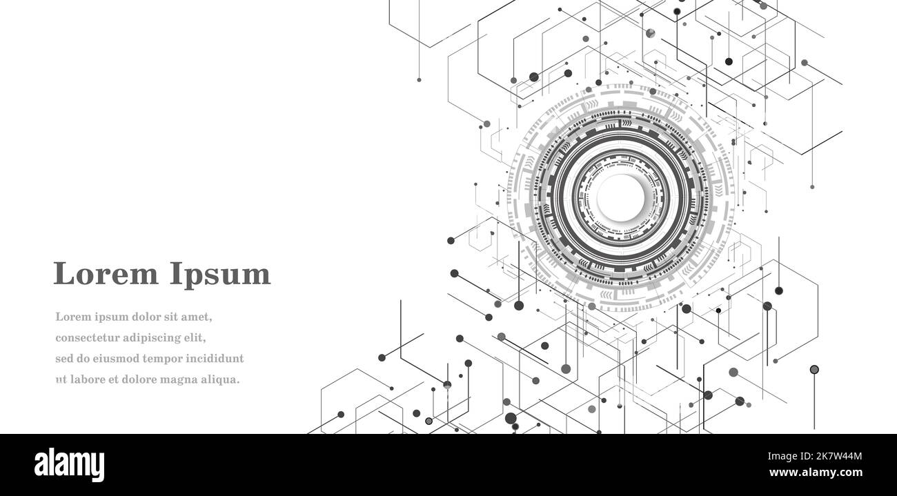 abstract black white hexagon, ai artificial intelligence, geometric ...