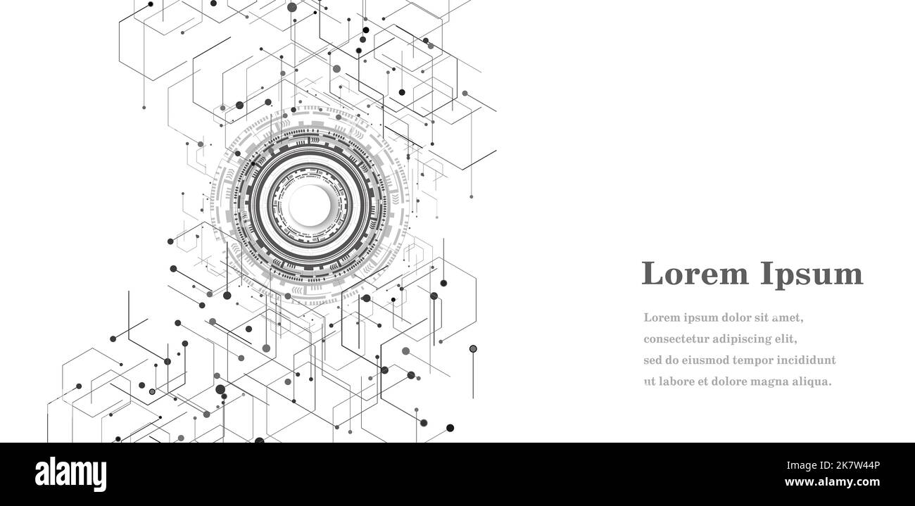 abstract black white hexagon, ai artificial intelligence, geometric ...