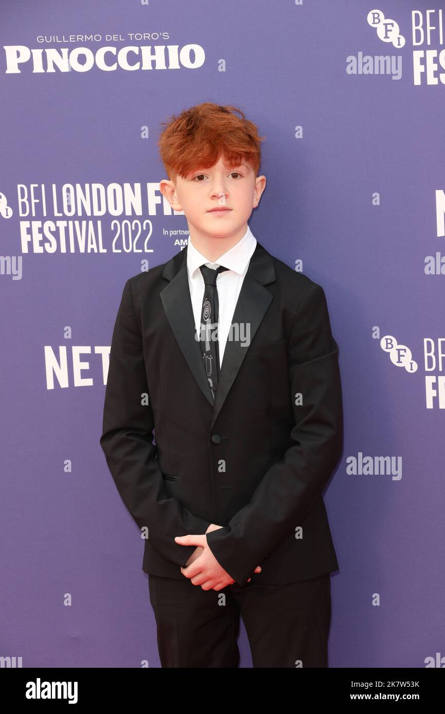 Gregory Mann attends 'Pinocchio' premiere, 66th BFI London Film ...