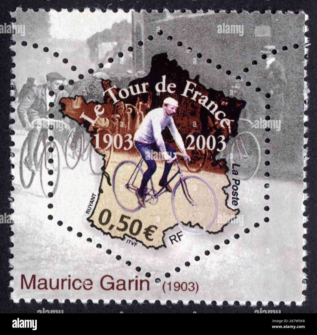 Timbre non oblitéré Le Tour de France, 1903-2003, La Poste, Maurice ...