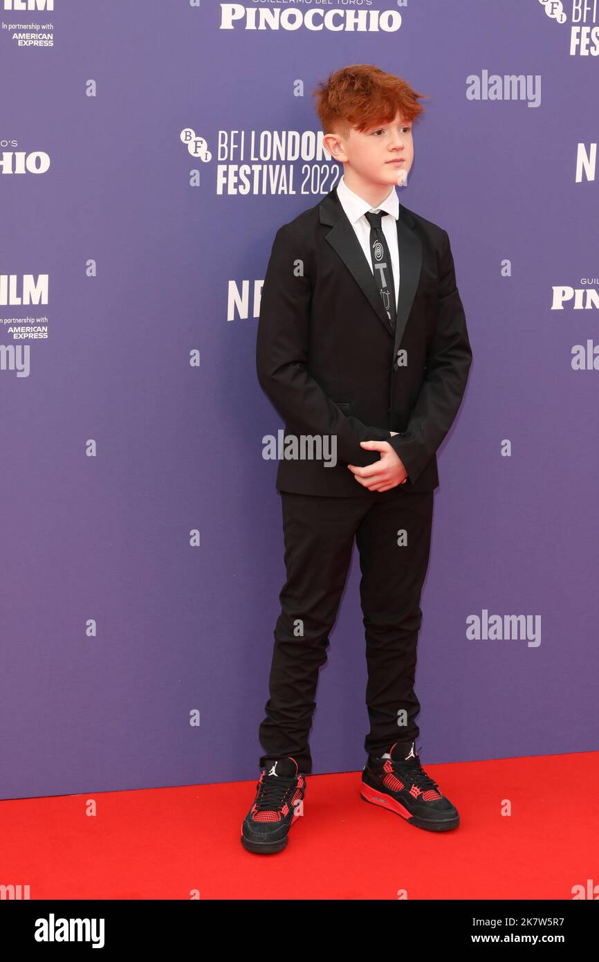 Gregory Mann attends 'Pinocchio' premiere, 66th BFI London Film ...