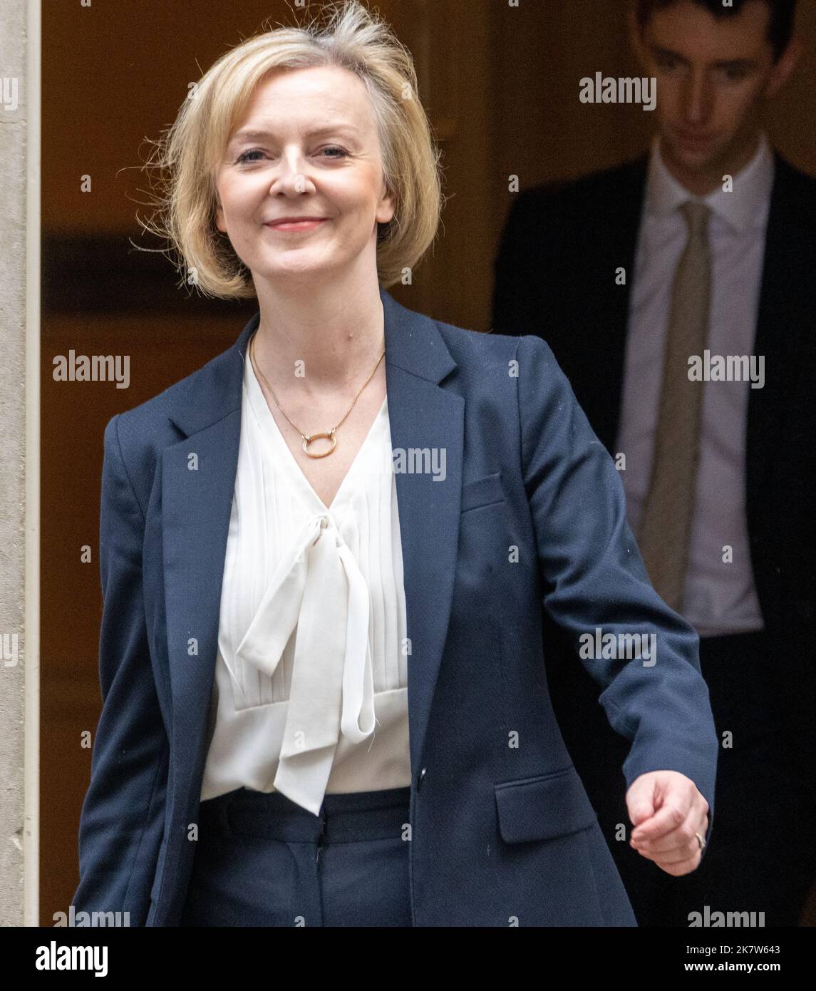 London, UK. 19th Oct, 2022. Liz Truss Prime Minister, leaves 10 Downing ...