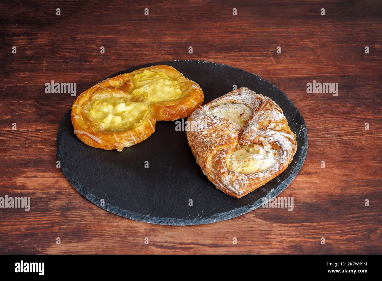 Vanilla puff pastry on a table Stock Photo - Alamy