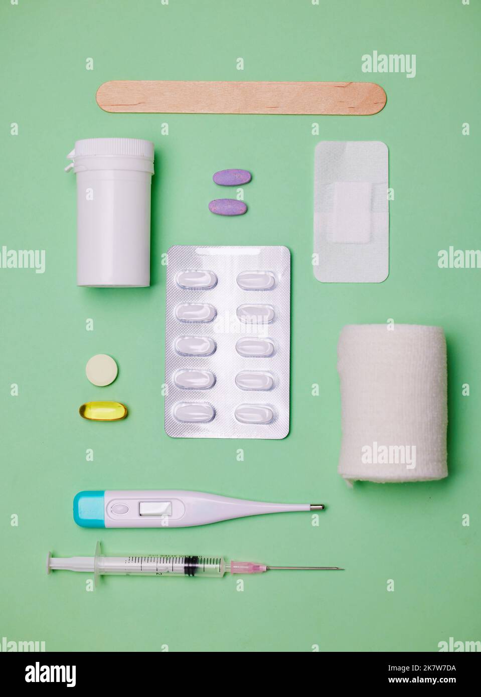 What do you need for your first-aid kit. medical equipment against a ...