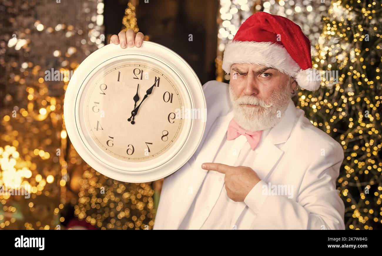 time for party. clock showing almost midnight. time to celebrate winter ...