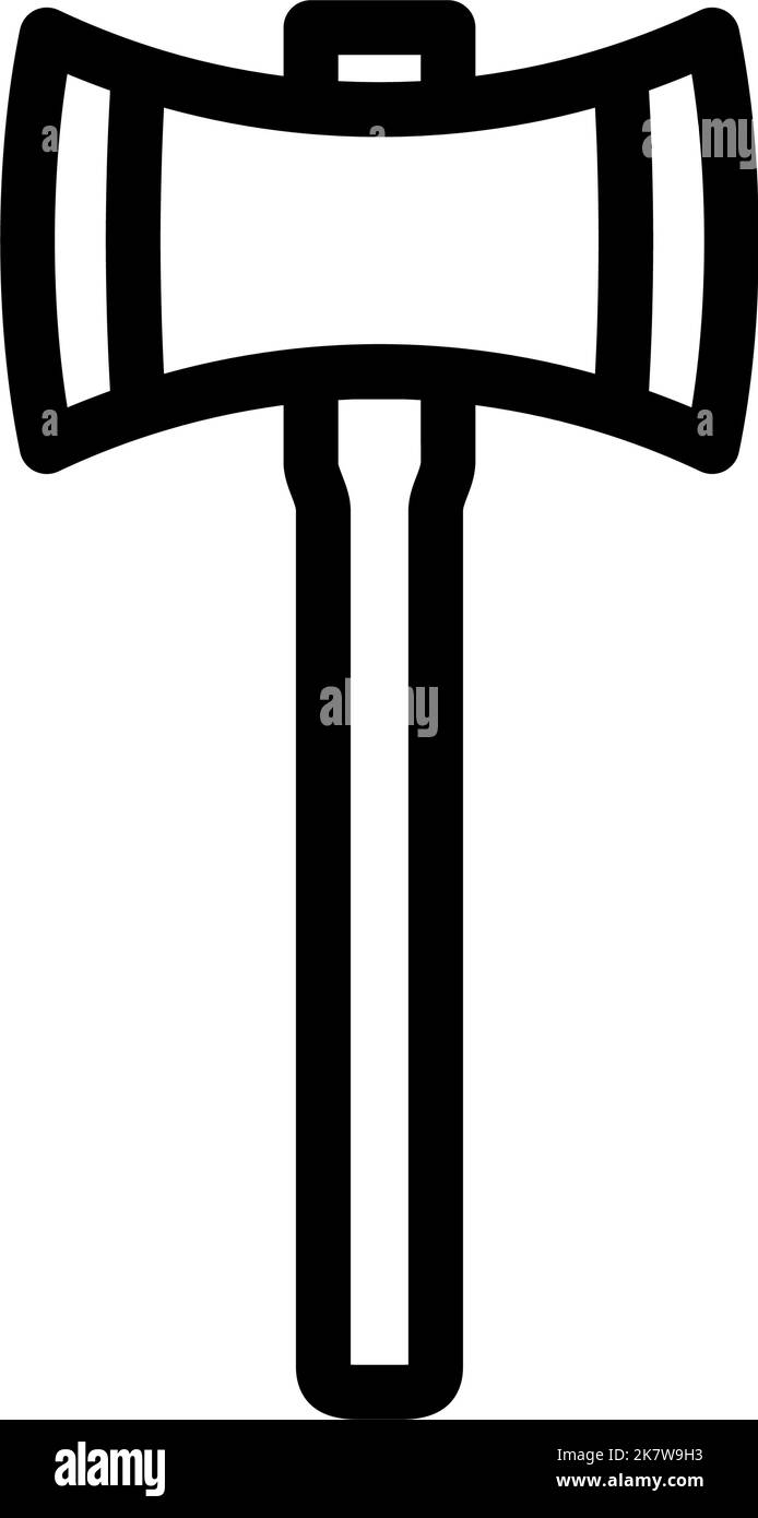 double bit axe blade line icon vector illustration Stock Vector Image ...