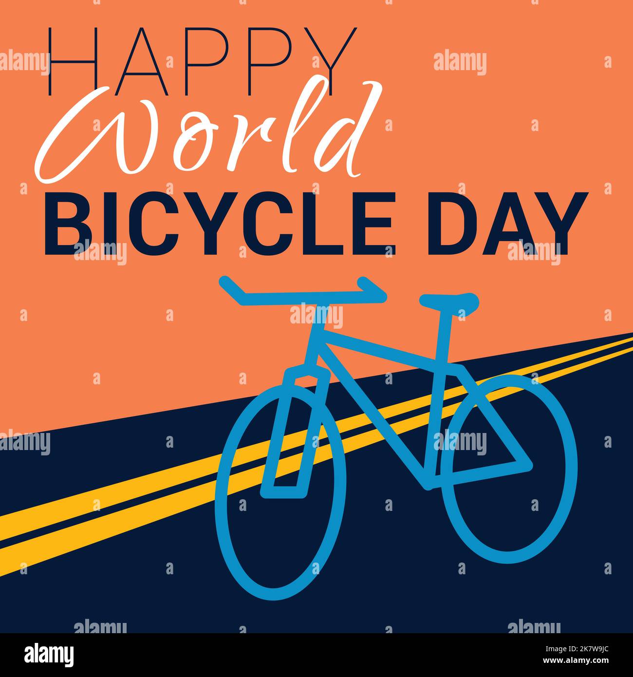 world bicycle Day vector template. Design for banner, greeting cards or ...